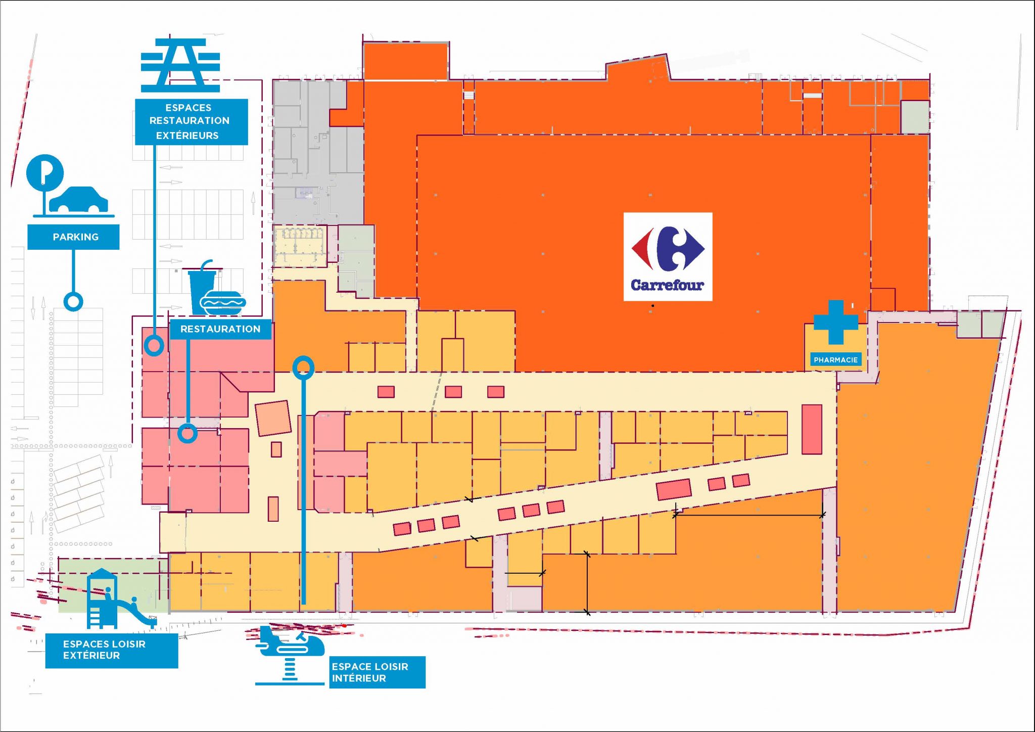 Plan du centre commercial - PlaYce Yaoundé